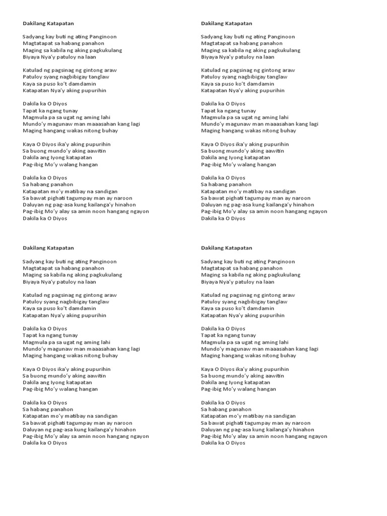 Dakilang Katapatan | PDF