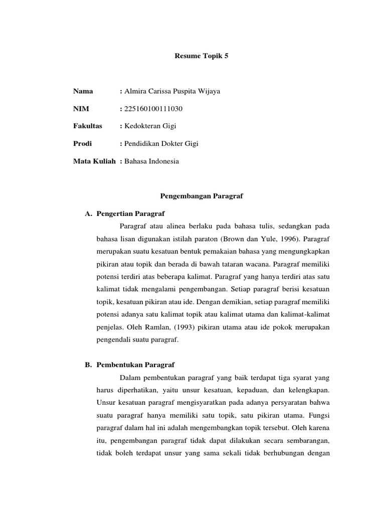 Resume Topik 5 - Almira Carissa Puspita Wijaya | PDF