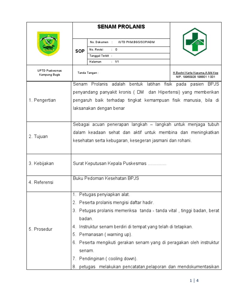 Sop SENAM PROLANIS | PDF