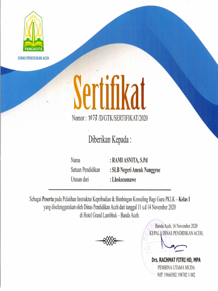 Sertifikat Rami 2 | PDF