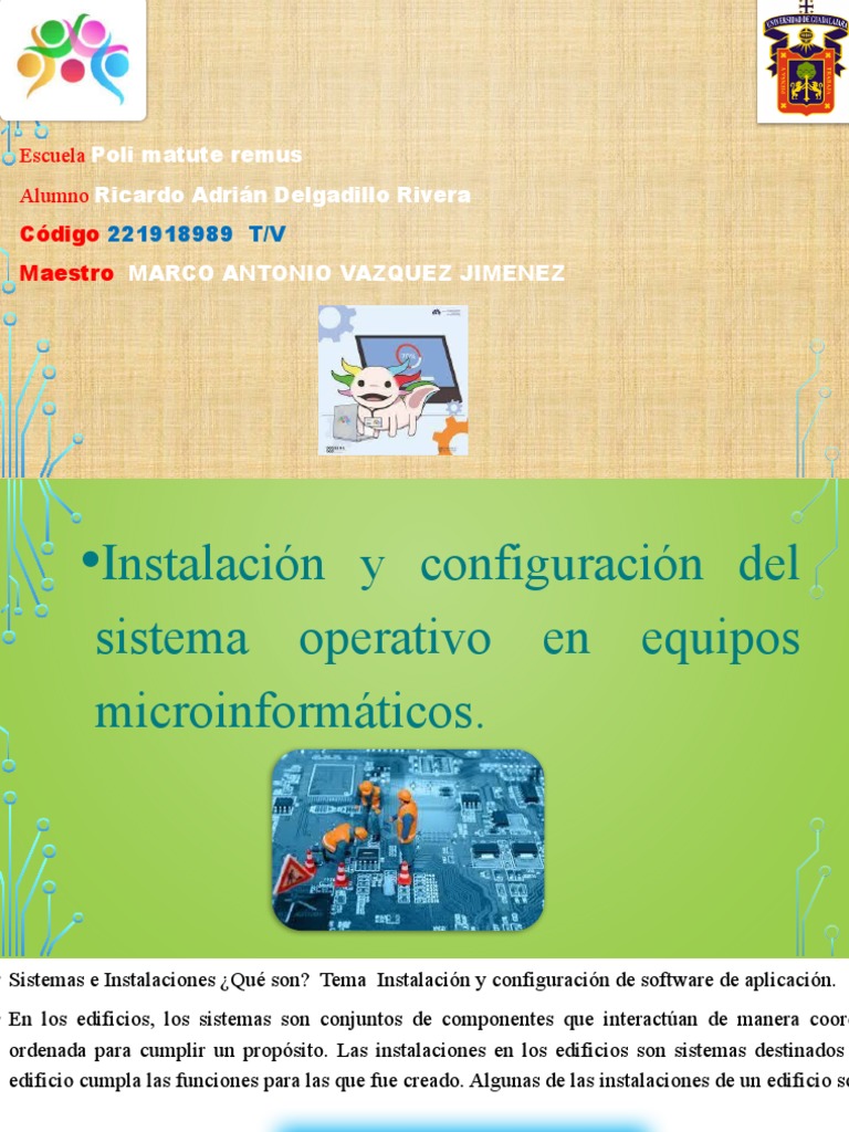 Instalación y Configuración Del Sistema Operativo en Equipos Microinformáticos | PDF | Sistema ...