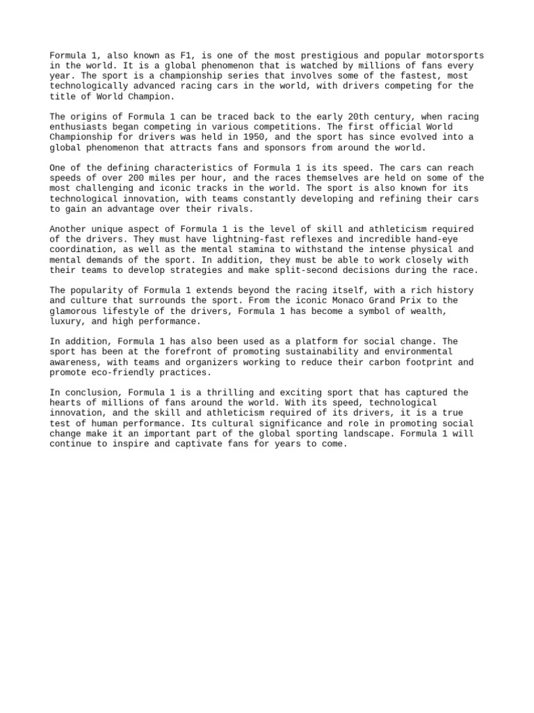 Formula 1 | PDF