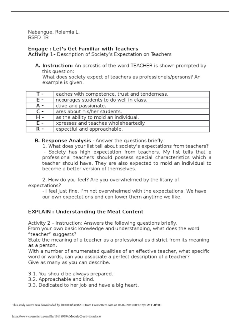 Module 2 Activities PDF | PDF | Teachers | Learning