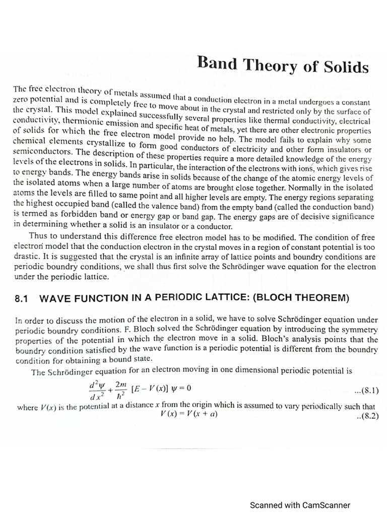 Kronig Penny Model | PDF
