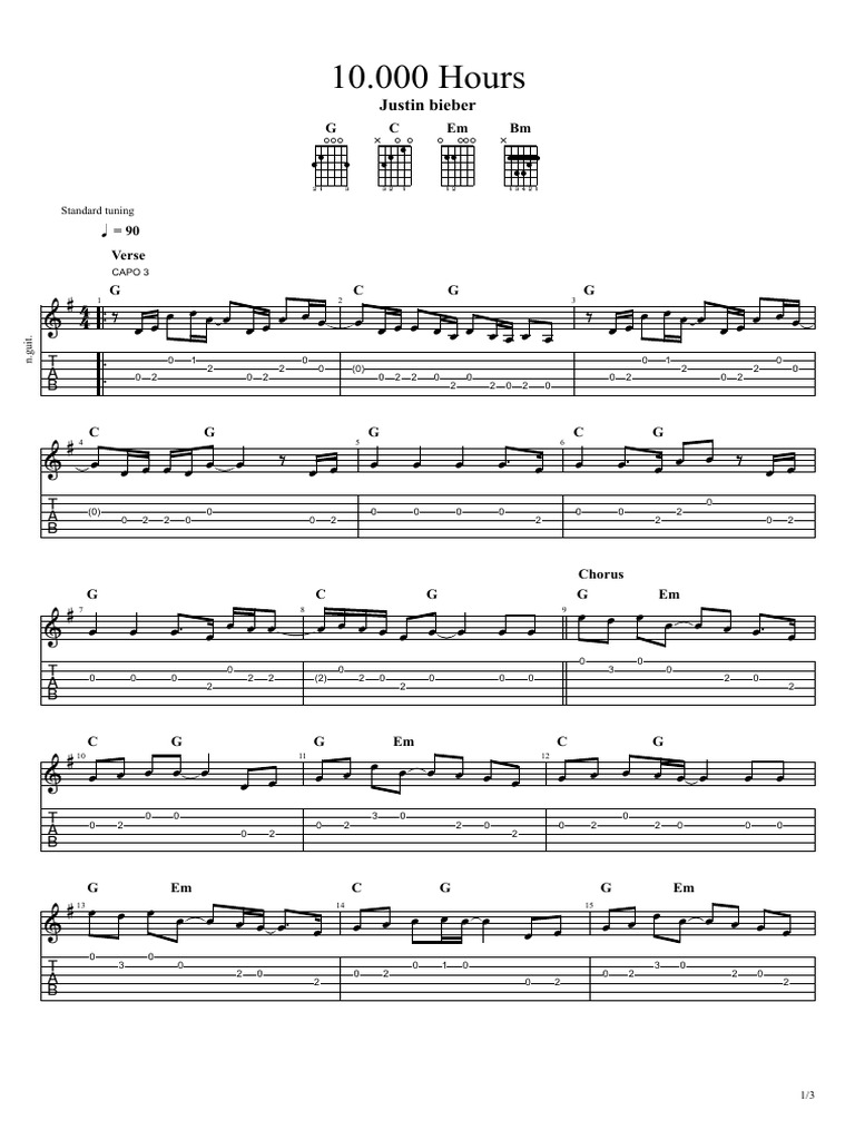 10,000 Hours Guitar Chords | PDF