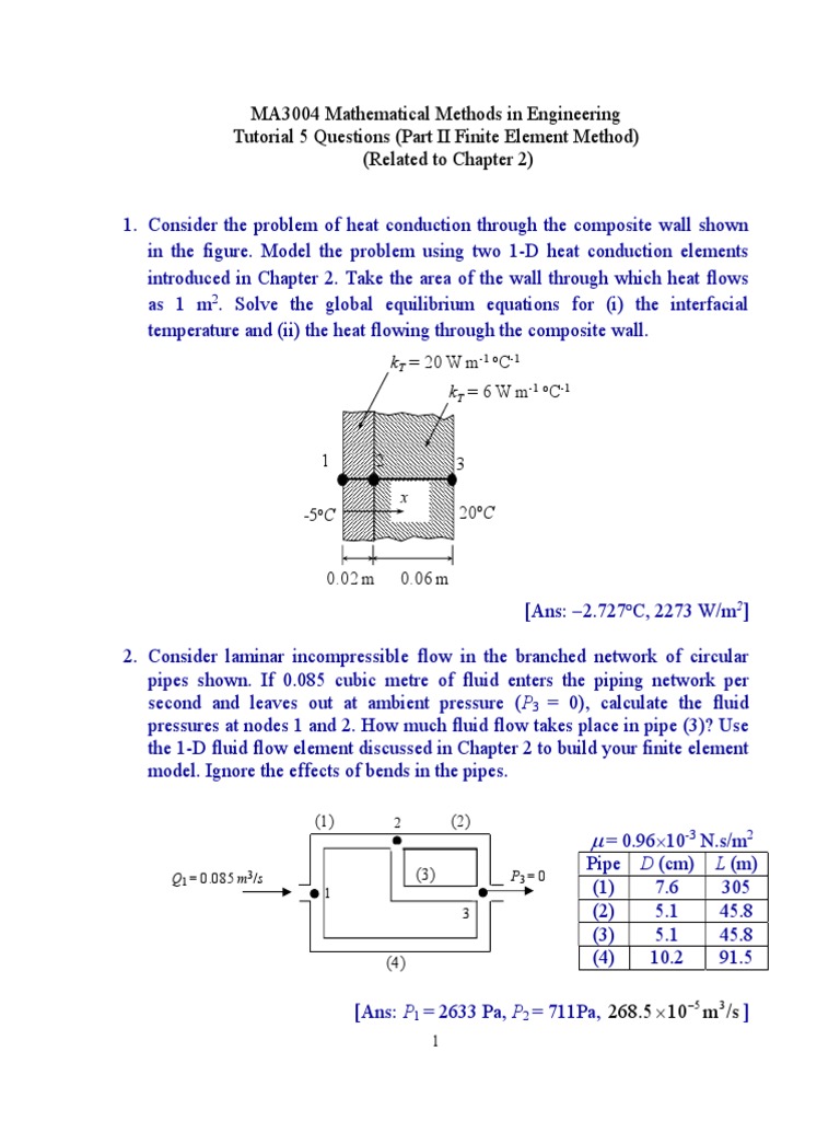 Microsoft Word - MA3004 - Tutorial 5 (FEM) Questions - AY2022-23 | PDF | Finite Element Method ...