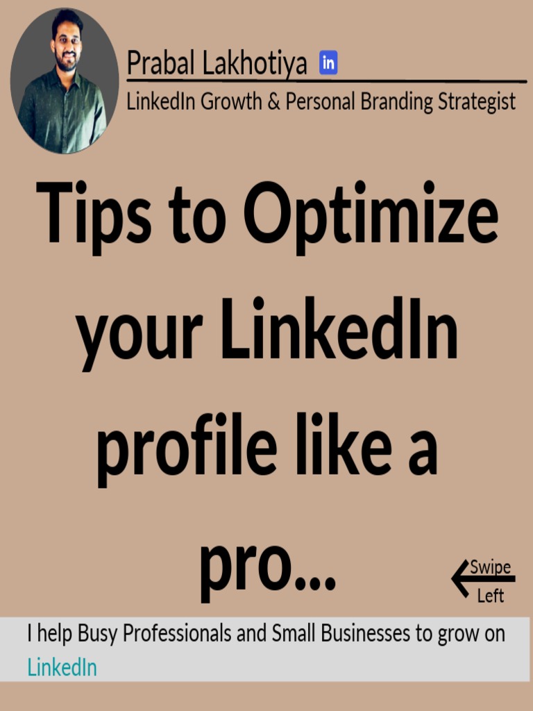 Effective Tips To Optimize LinkedIn Profile Like A Pro 1650648464 | PDF ...
