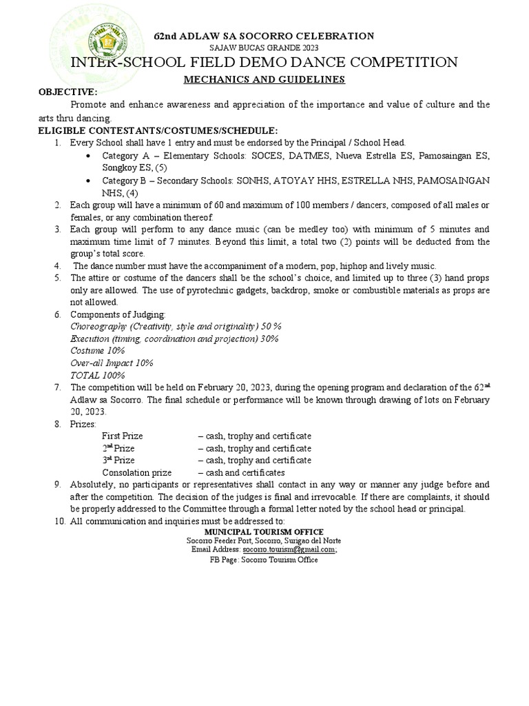 Field Demo Mechanics Final | PDF | Dances | Entertainment