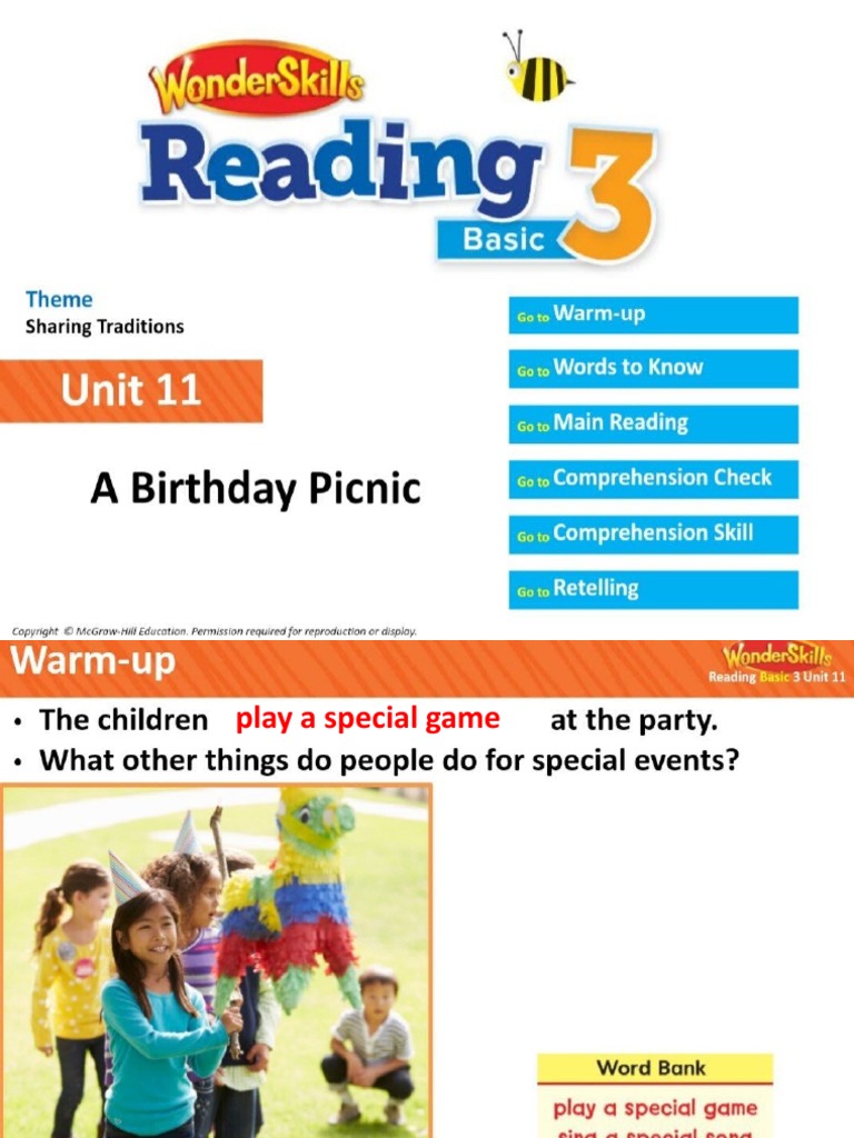 Basic 3 Unit 11 A Birthday Picnic | PDF