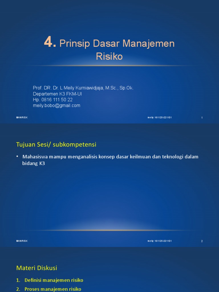 UR - DsK3 - 04 Prinsip Dasar MJMN Risiko 20221101 | PDF