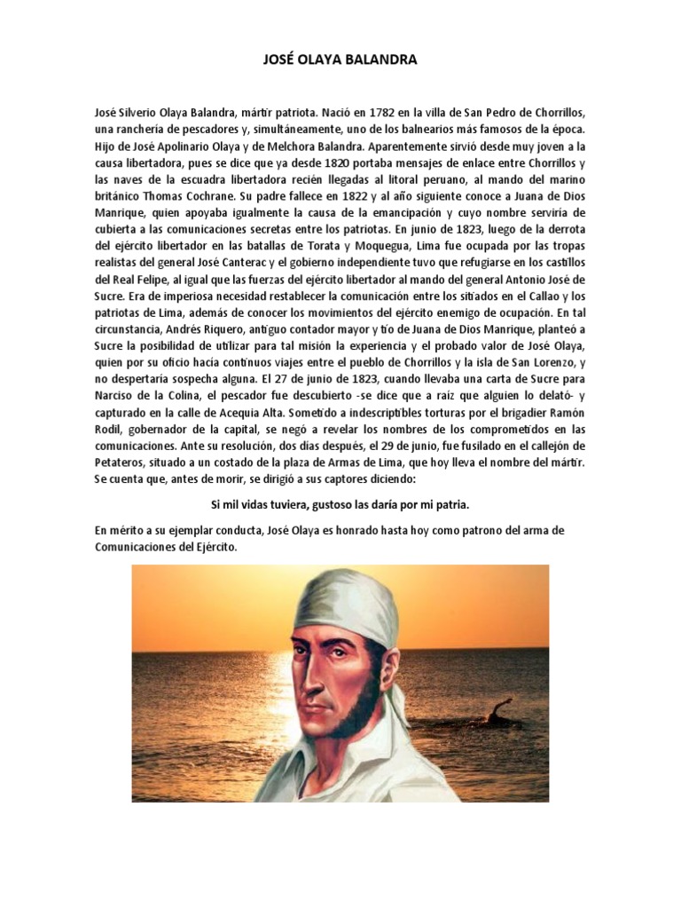 José Olaya: Héroe de la Independencia | PDF