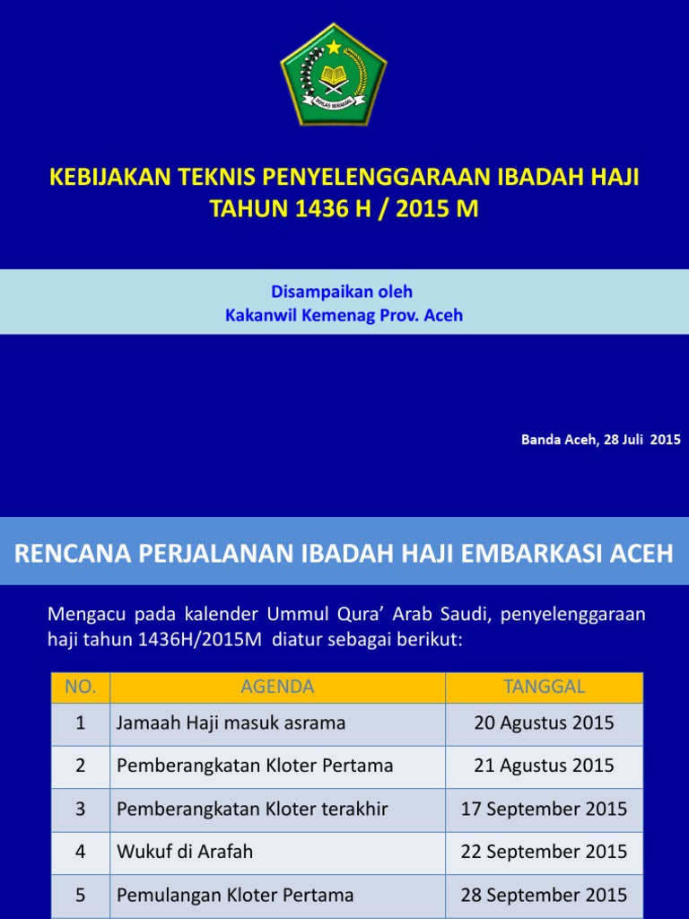 Jadwal Haji 2025 dan Akomodasi | PDF