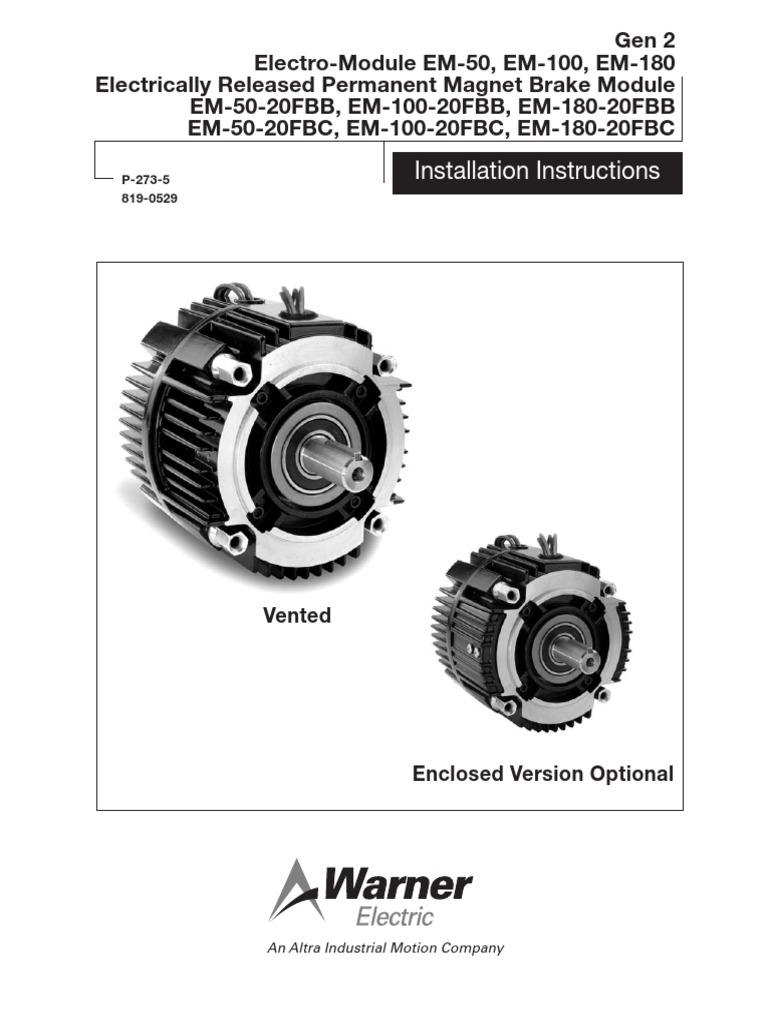 Warner Electric EM Clutch Brake IOM Gen 2 | PDF | Power Supply | Clutch