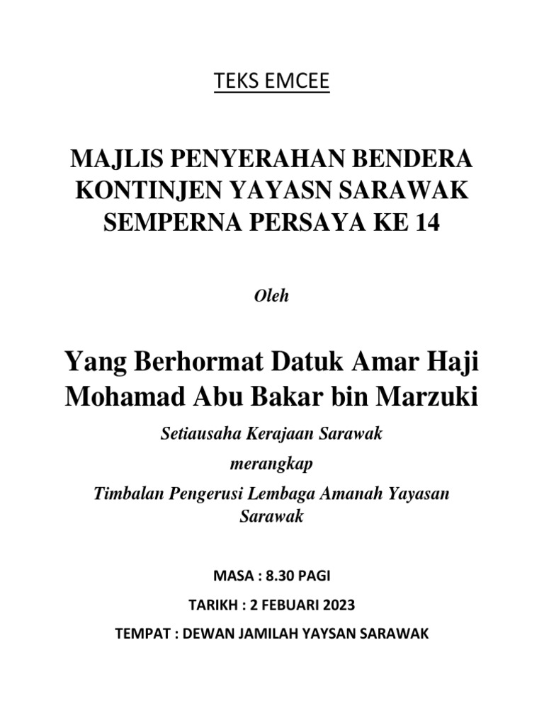 Teks Emcee Majlis Rasmi | PDF