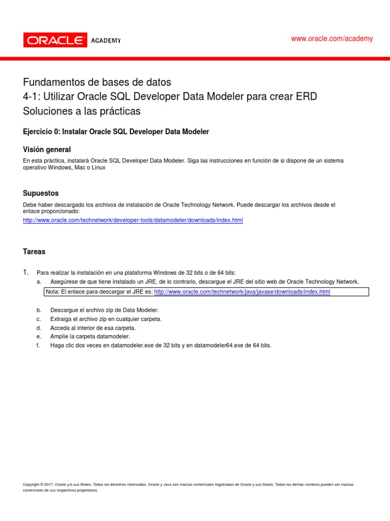 BDII-DFo 4 1 Solution Esp | PDF | Oracle Corporation | Archivo de ...