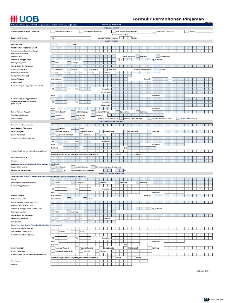 Form Permohonan Pinjaman HLS Ver.0123 (Kertas F4) | PDF