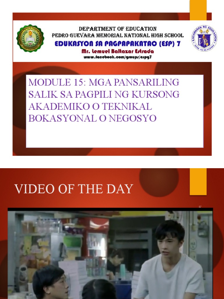Dokumen - Tips - Esp 7 Modyul 15 Mga Pansariling Salik Sa Pagpili NG Kursong Akademiko o ...