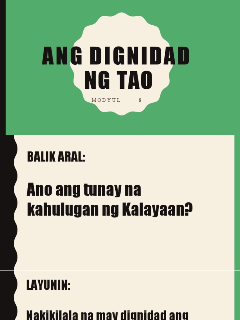 Ang Dignidad NG Tao Esp | PDF
