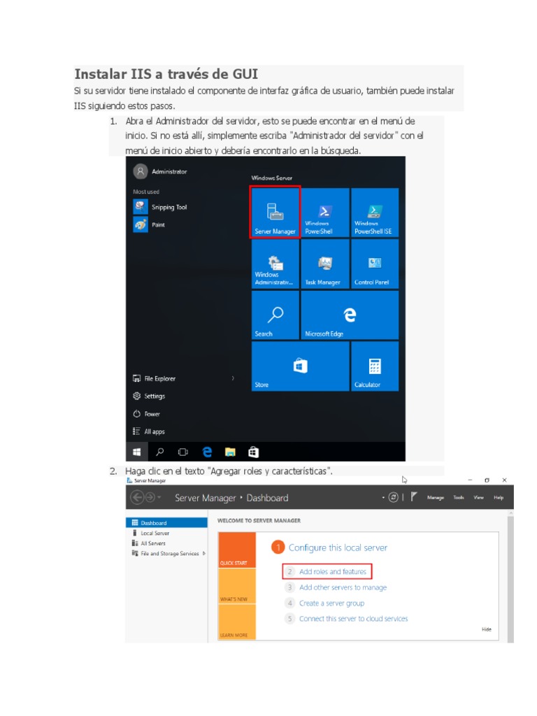 Instalar IIS A Través de GUI | PDF | Servidor web | Internet y web