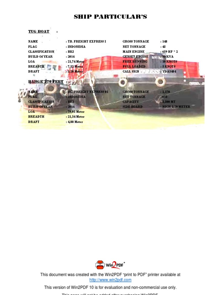 Ship Particular 2 | PDF