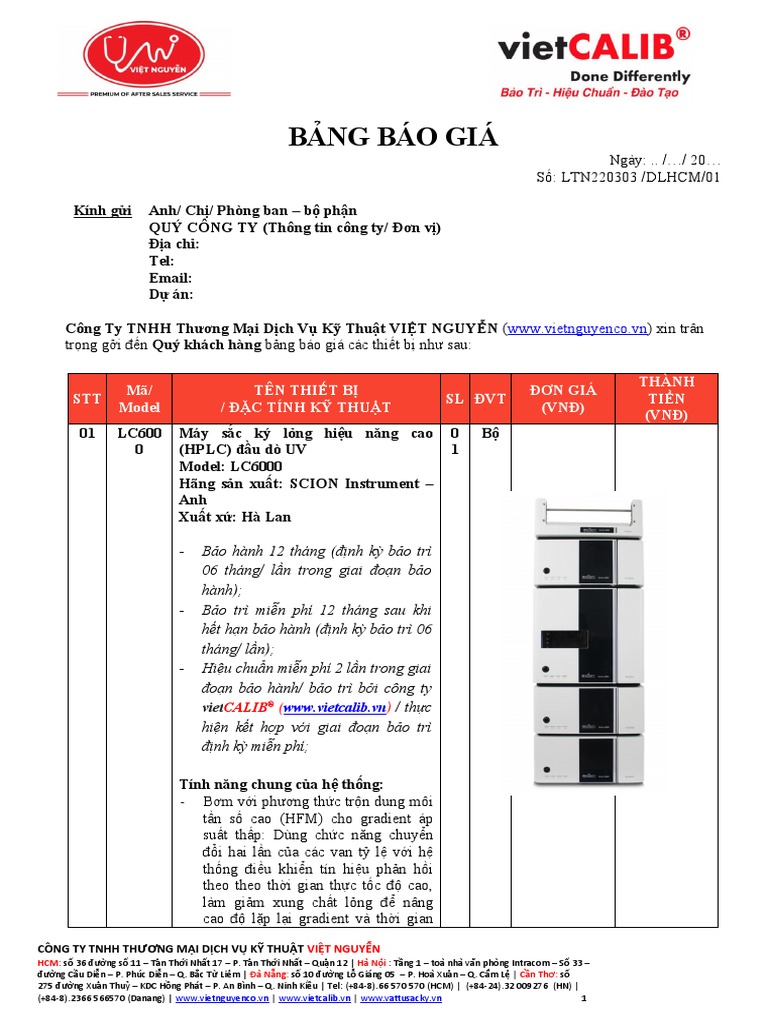 VNC HPLC Scion LC6000 Uv V01 LH221208 | PDF