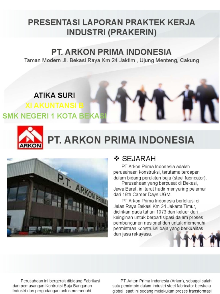 Laporan Prakerin PT Arkon Prima | PDF | Bisnis | Pengelolaan Keuangan & Uang