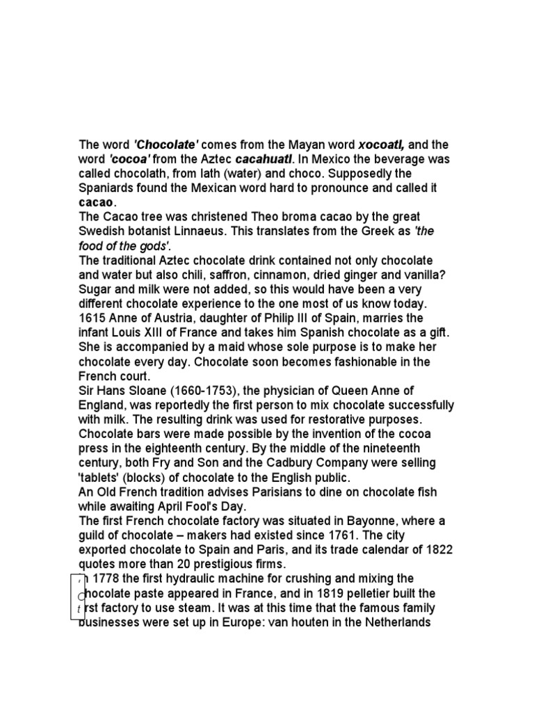 CHOCOLATE | PDF | Chocolate | Types Of Chocolate