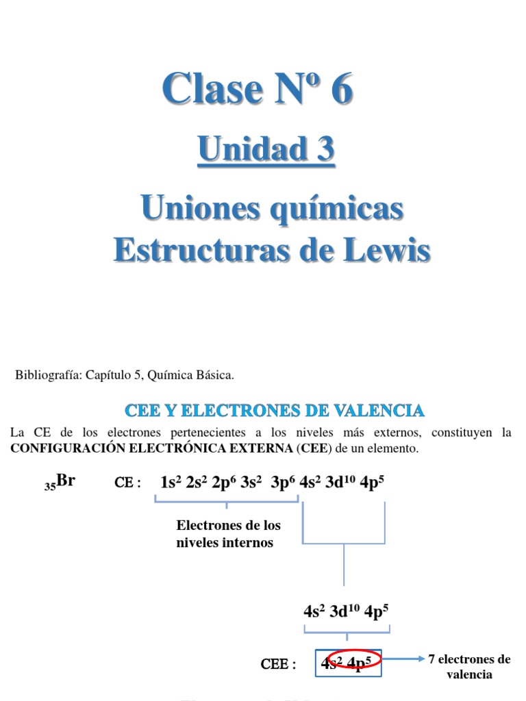 Clase 6. Enlaces Quimicos. Estructura de Lewis | PDF | Enlace químico | Enlace covalente