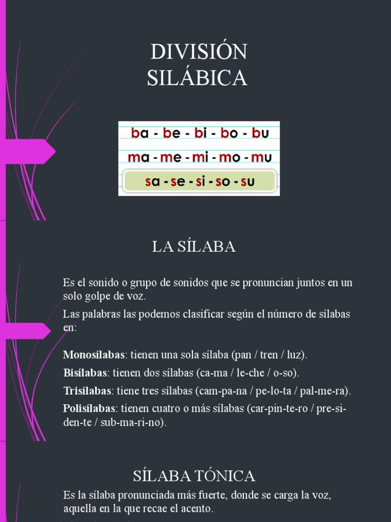 División Silábica | PDF | Sílaba | Vocal
