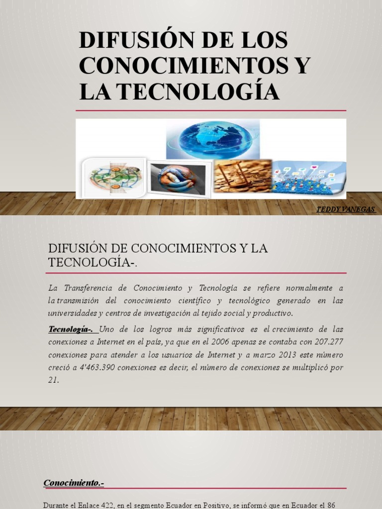 Difusión de Los Conocimientos y La Tecnología | PDF