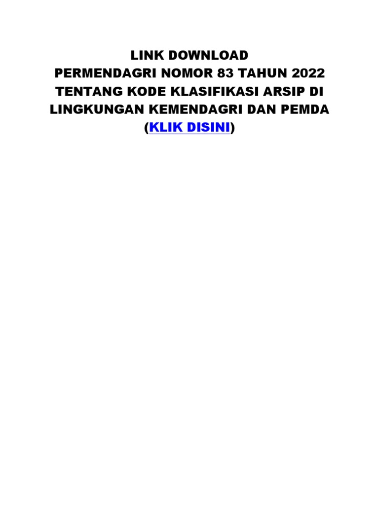 Kode Klasifikasi Arsip Kemendagri | PDF