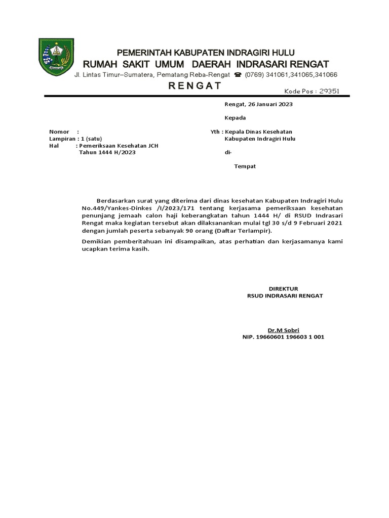 Surat Permintaan Data Ke RM | PDF