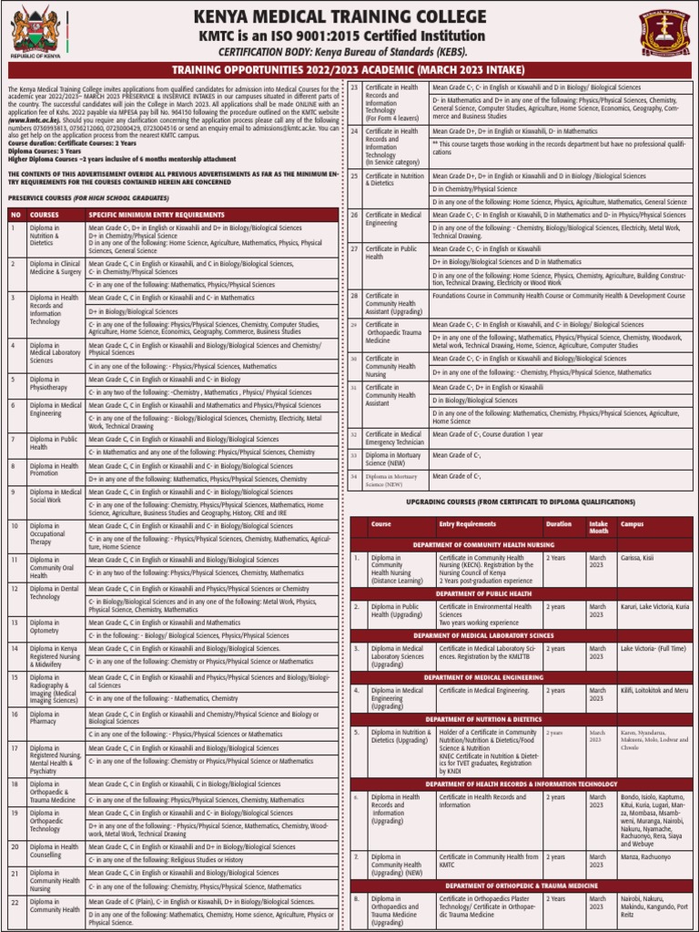 KMTC-march 2023 ADVERTISEMENT | PDF | Physical Therapy | Medical Imaging