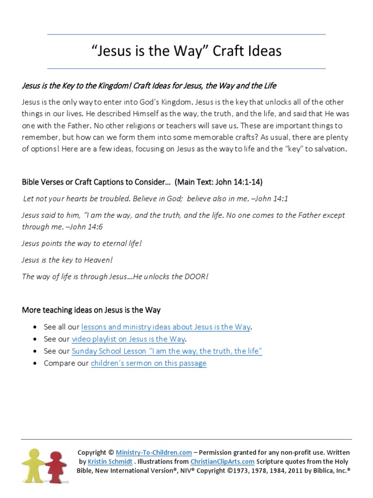 Jesus Is The Way Craft Ideas | PDF | Jesus | New International Version