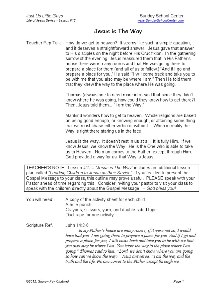 lg3 Lesson 12 Jesus Is The Way | PDF | Jesus | Sin