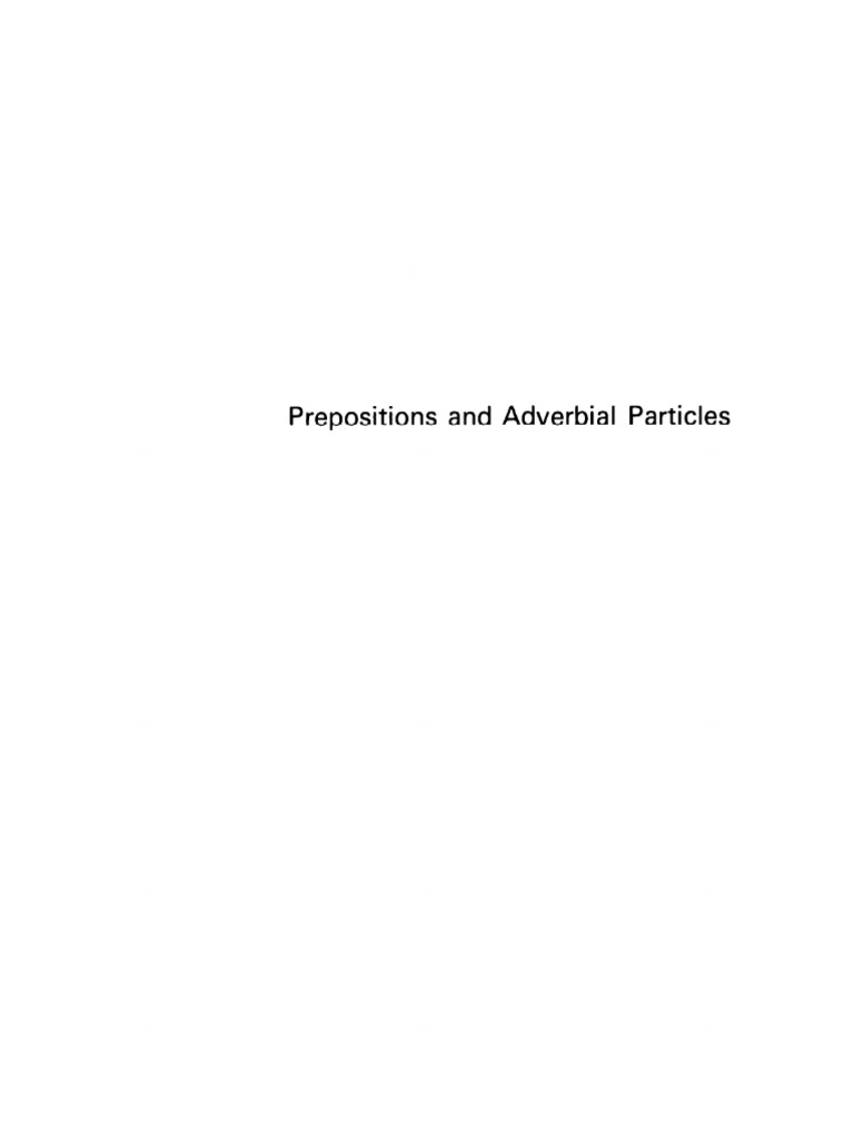 Prepositions and Adverbial Particles (Heaton) | PDF