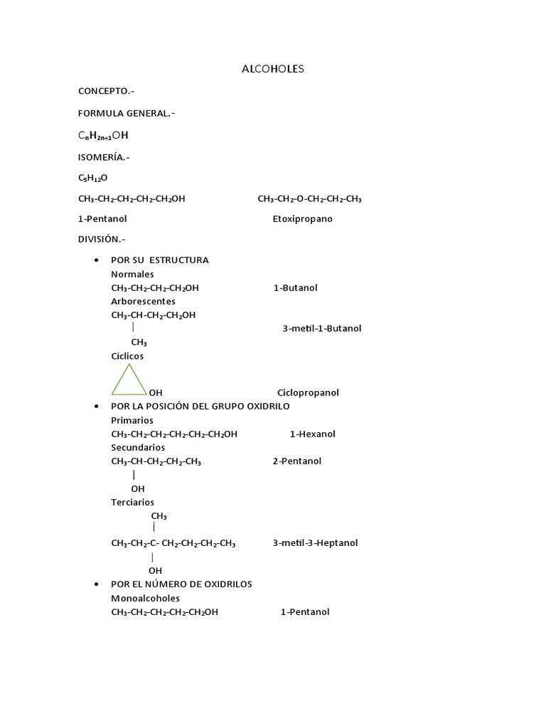 ALCOHOLES | PDF | Etanol | Química