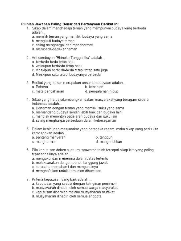 Soal Pts Tema 7 Kelas 5 | PDF