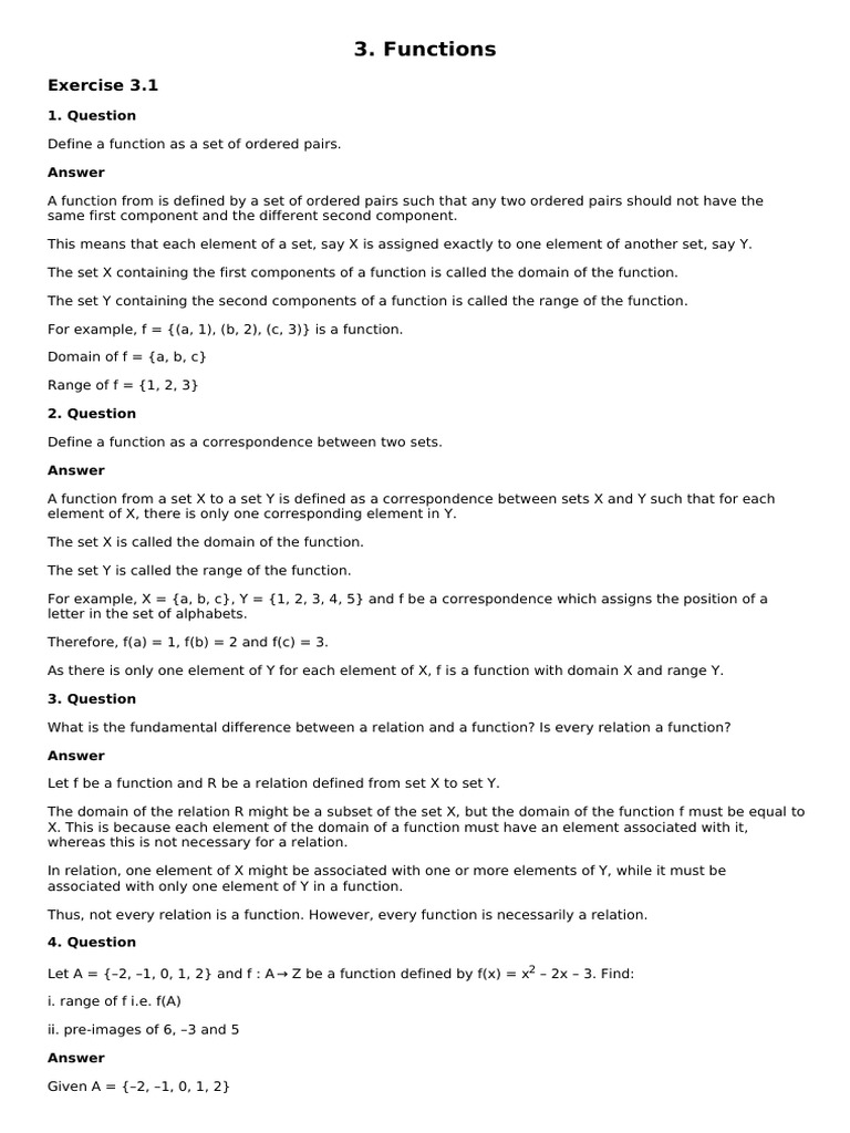 Functions PDF | PDF | Function (Mathematics) | Mathematical Objects