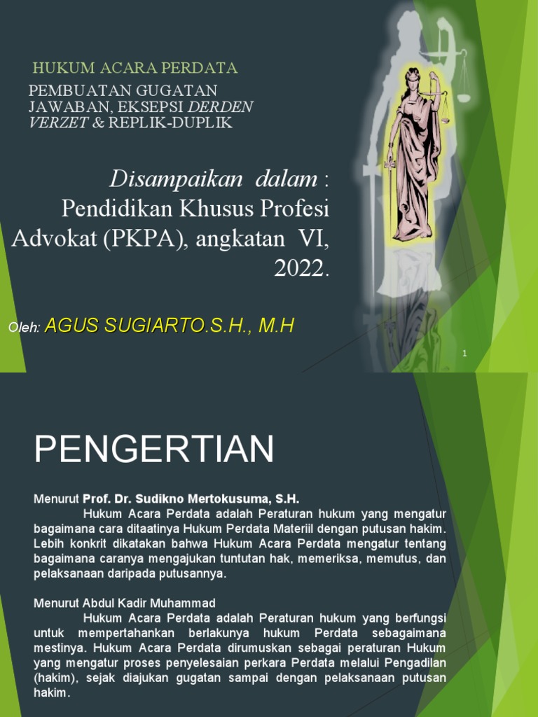 Materi Hukum Acara Perdata Utk Pkpa 1 | PDF