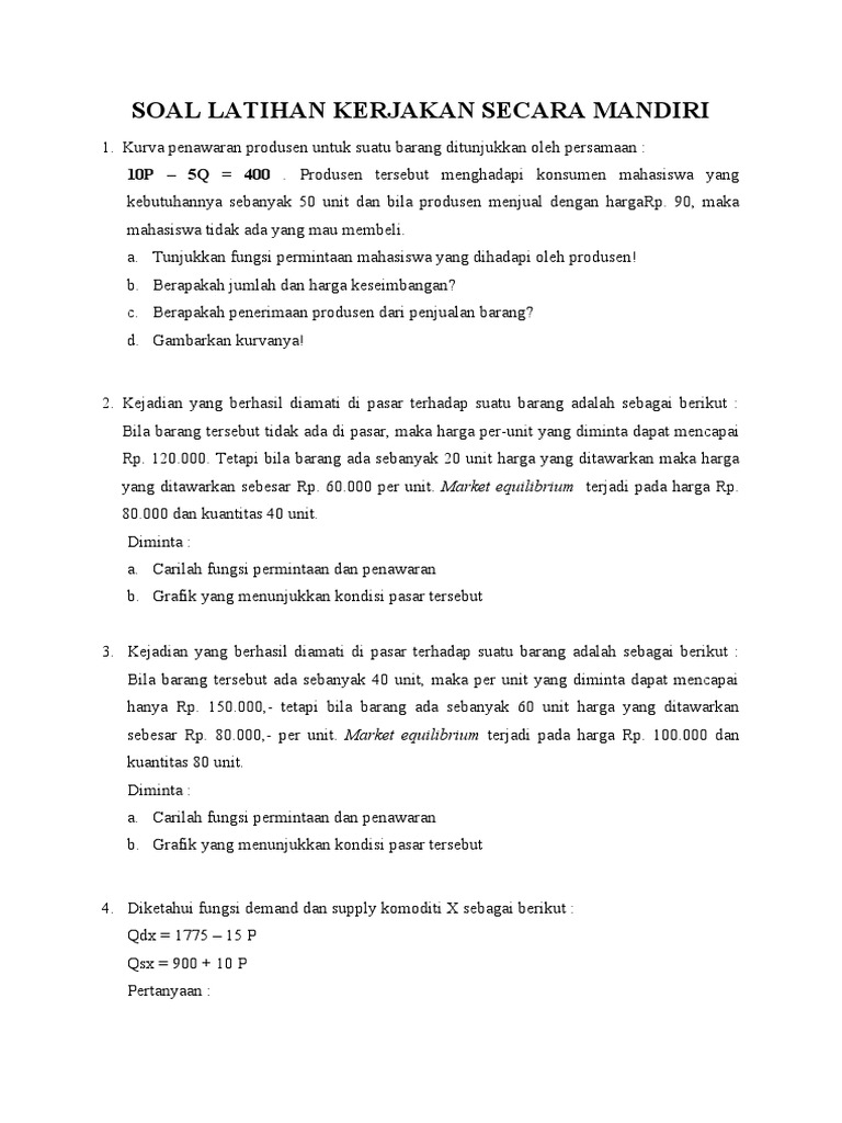 Soal Latihan Mikro Dan Pe | PDF