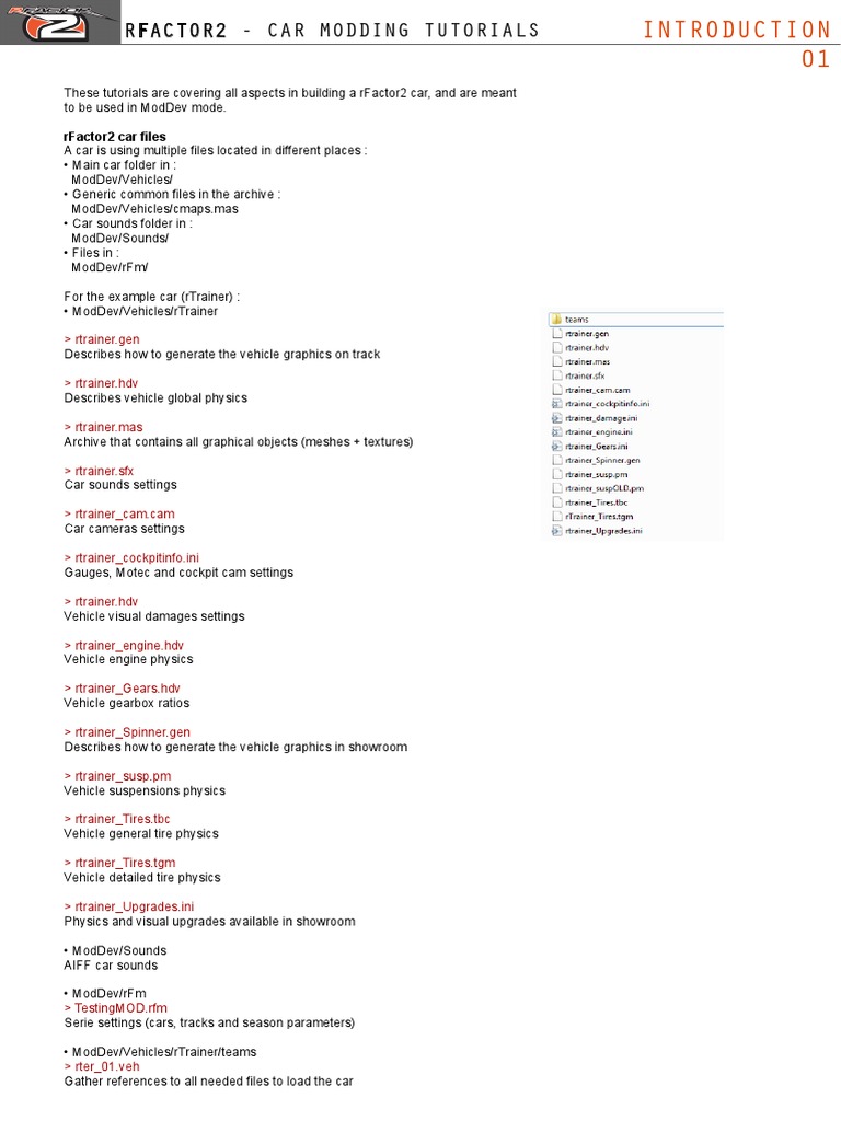 rF2 Car Modding Introduction | PDF