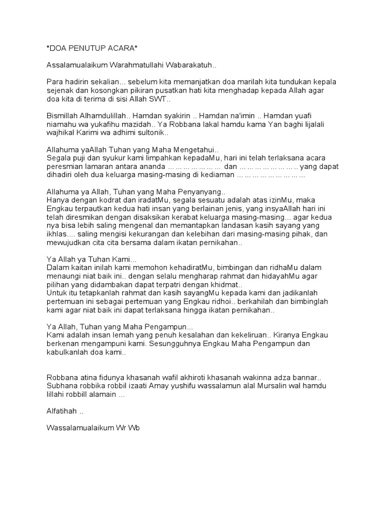 Doa Penutup Acara | PDF