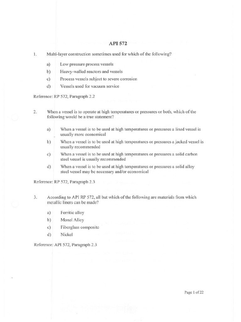API 572 Qustion PDF | PDF