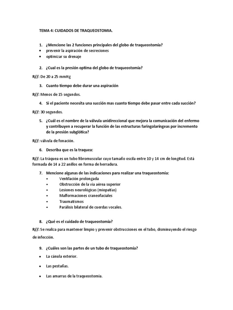 Preguntas de Traqueo | PDF
