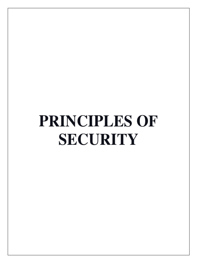 Principles of Security PDF | PDF | Information Security | Security
