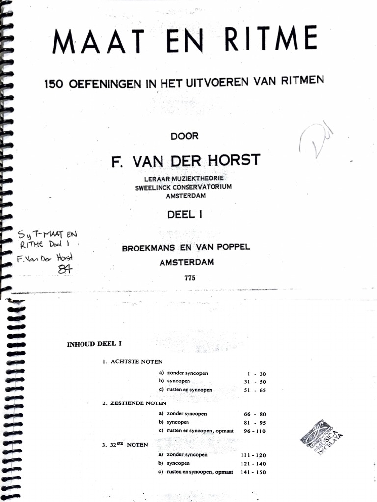 Maat en Ritme Van Der Horst I PDF | PDF