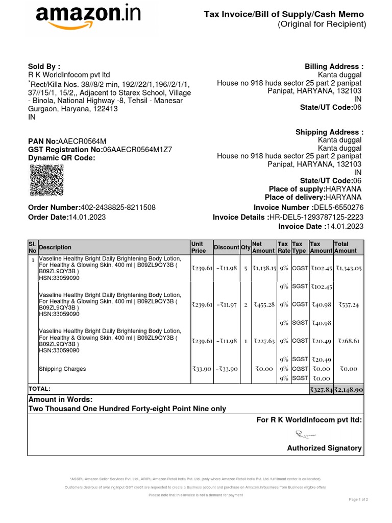 Invoice | PDF | Invoice | Money