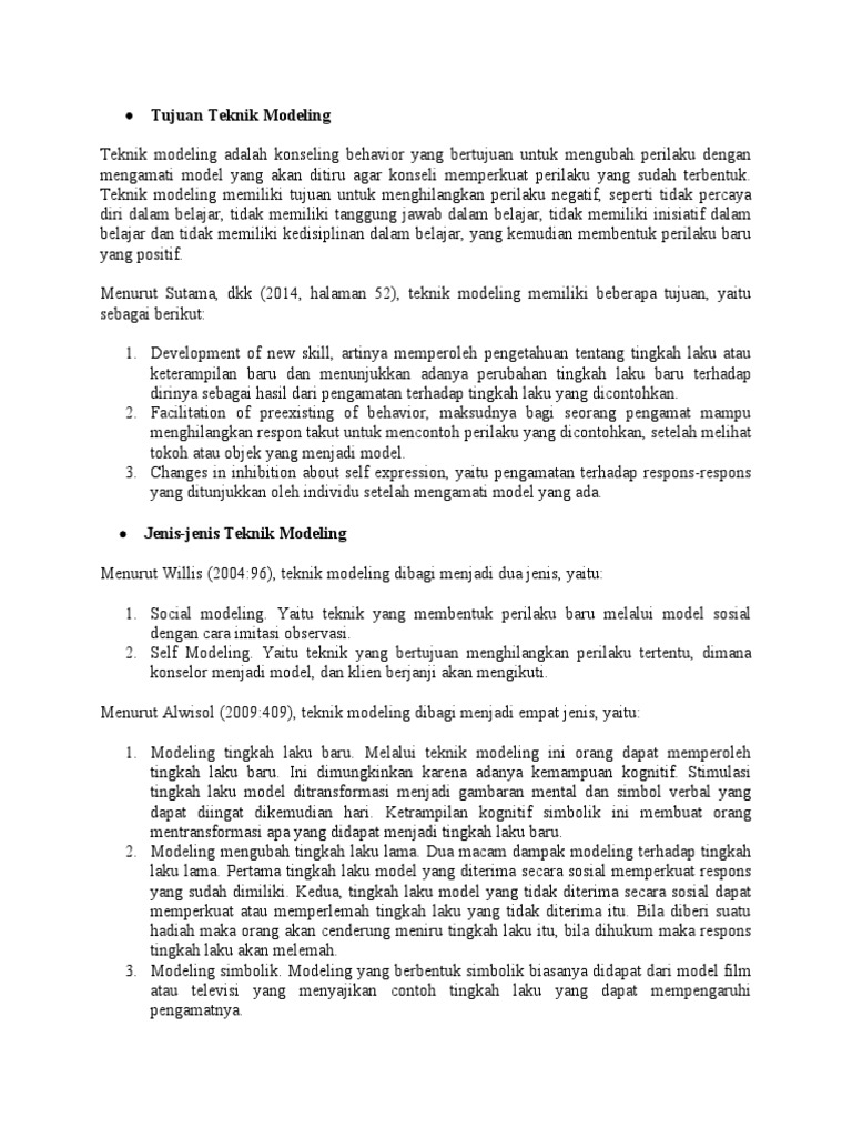Tujuan Teknik Modeling | PDF