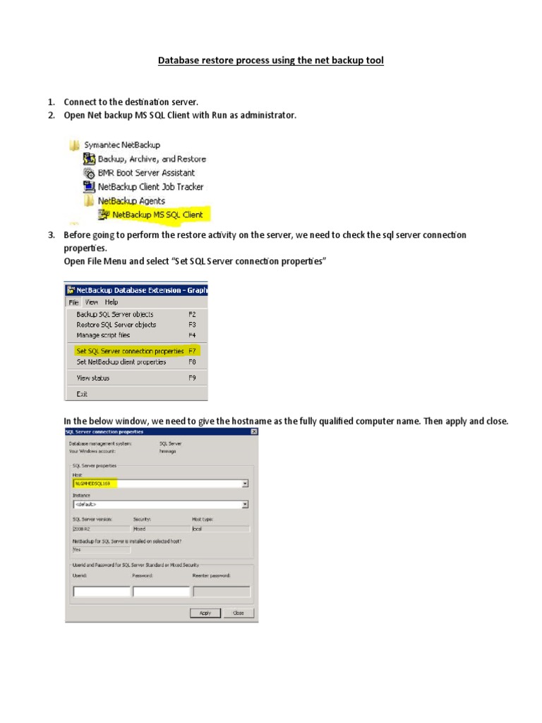 Netbackup Tool - Restore Process | PDF | Computers